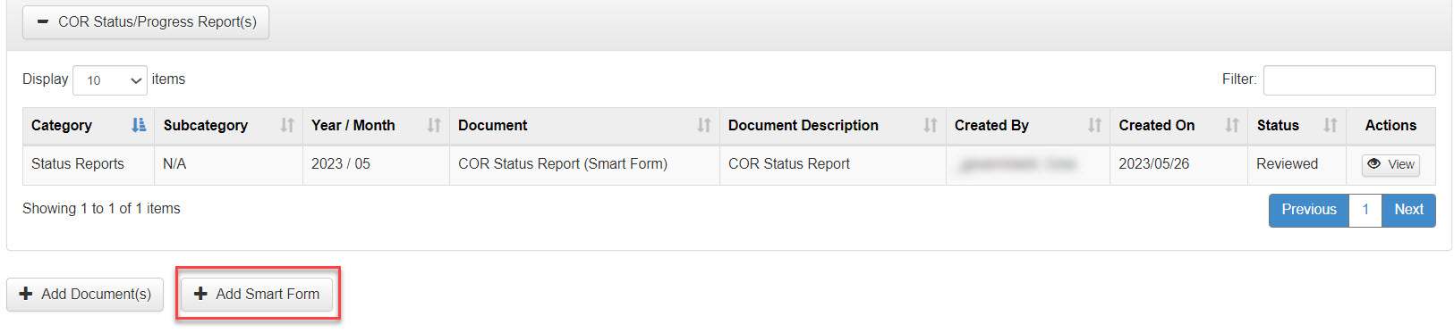 SPM Training - COR Status Report | PIEE